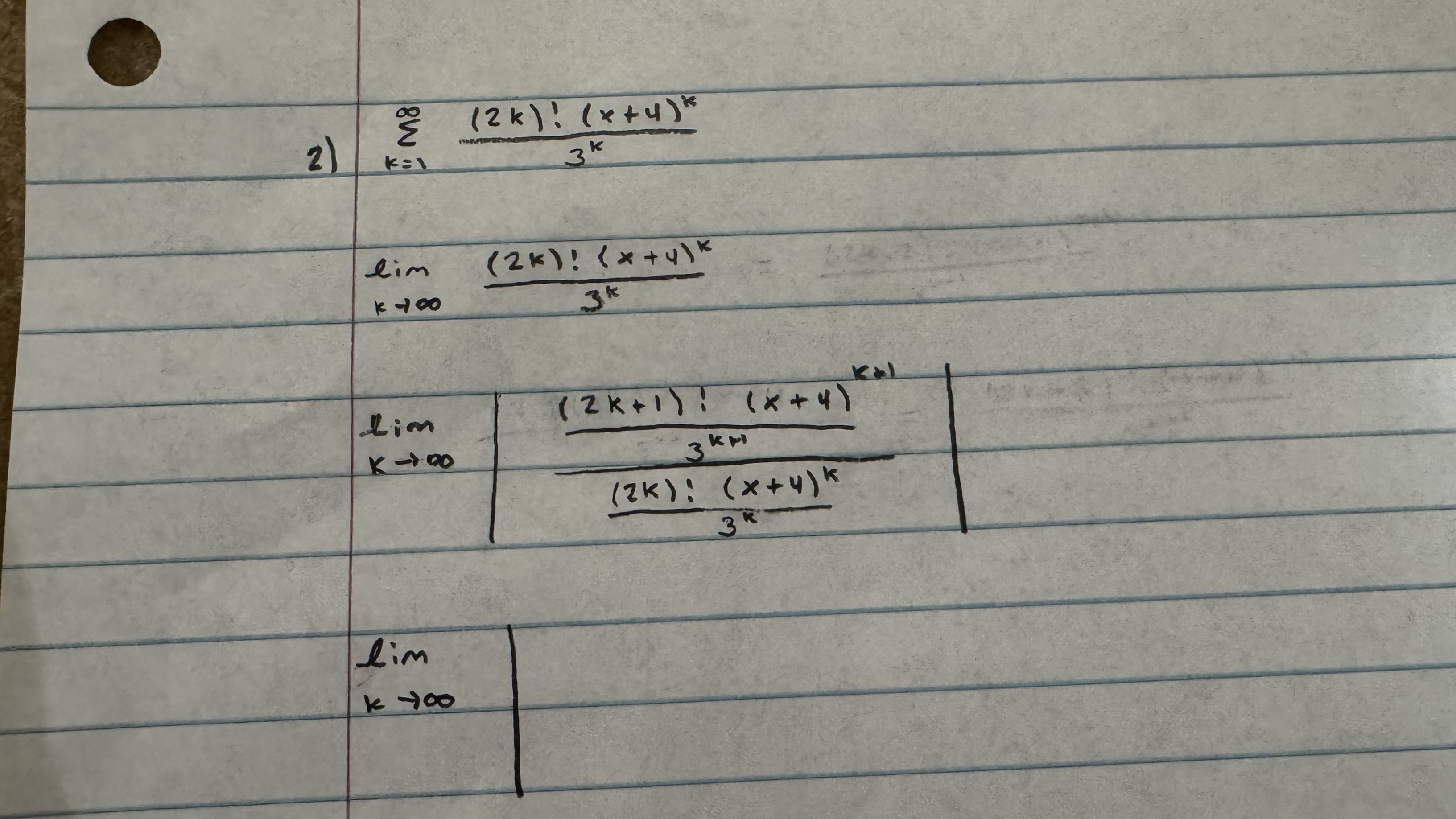 Solved ∑k=1∞(2k)!(x+4)k3kFind the interval of ﻿convergence. | Chegg.com