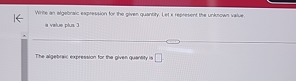 Solved Write an algebraic expression for the given quantity. | Chegg.com