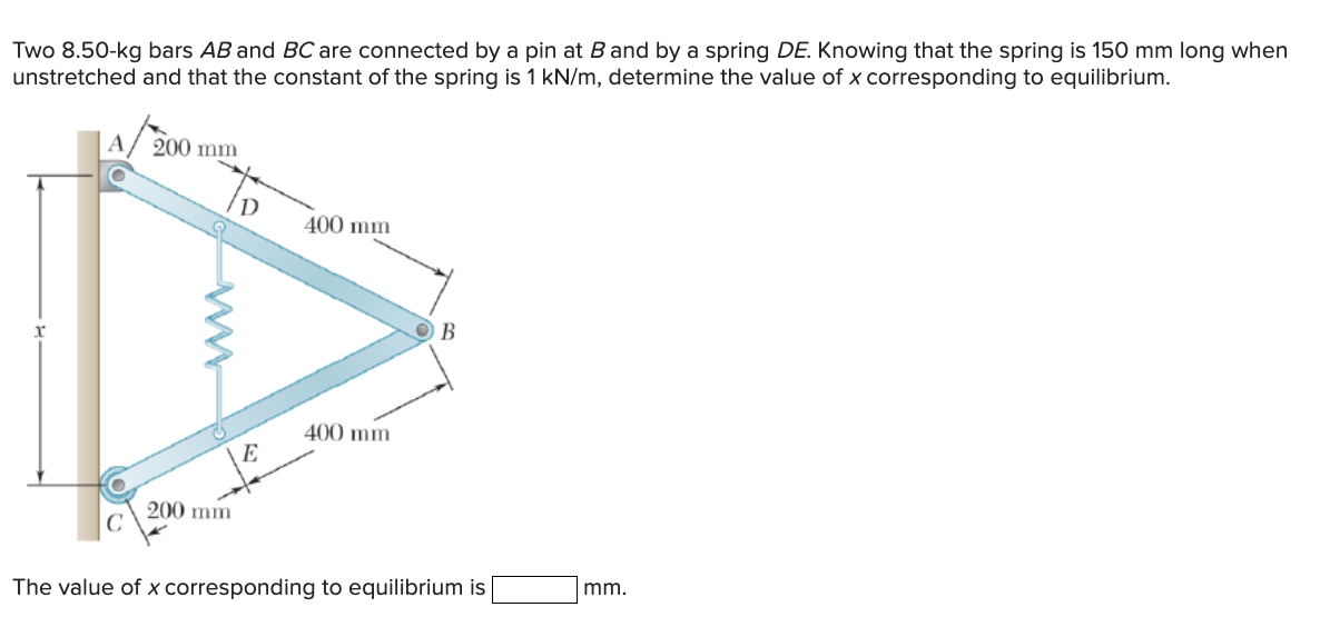 Solved Two 8.50-kg bars AB and BC are connected by a pin at | Chegg.com