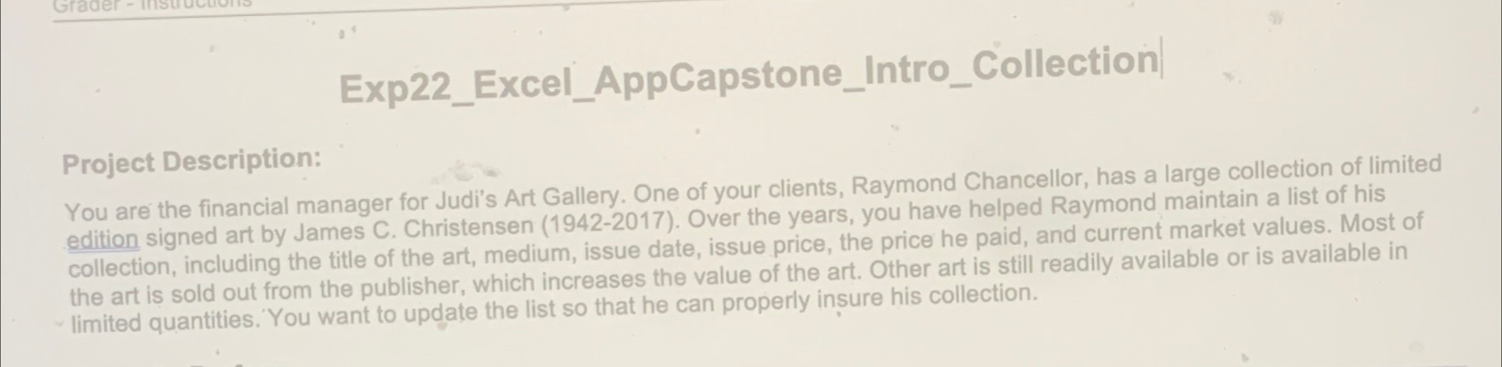 Solved Exp22_Excel_AppCapstone_Intro_Collection|Project | Chegg.com