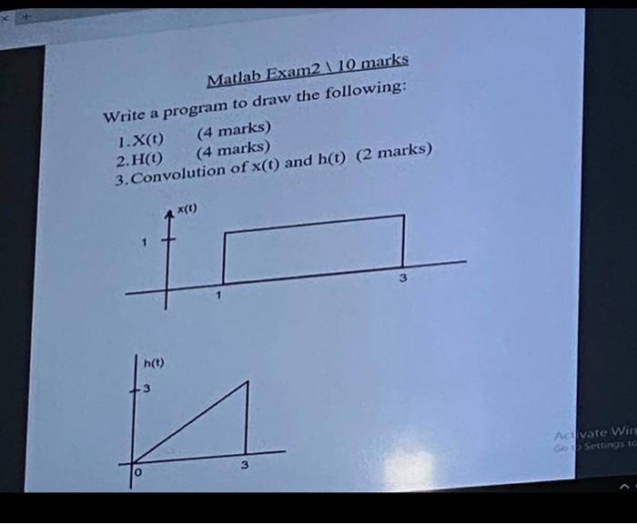 Solved Matlab Exam2 l 10 marks Write a program to draw the | Chegg.com