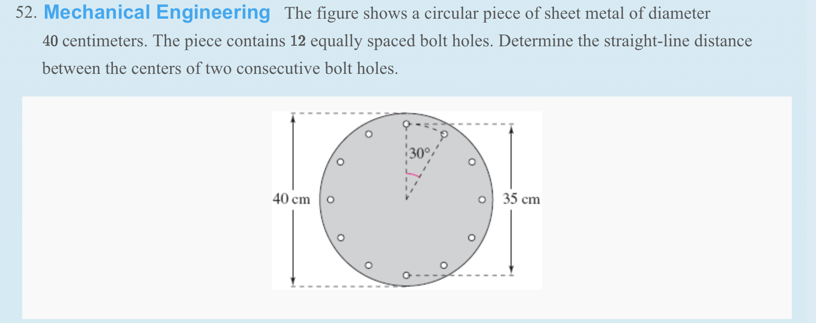 Solved Mechanical Engineering The figure shows a circular | Chegg.com