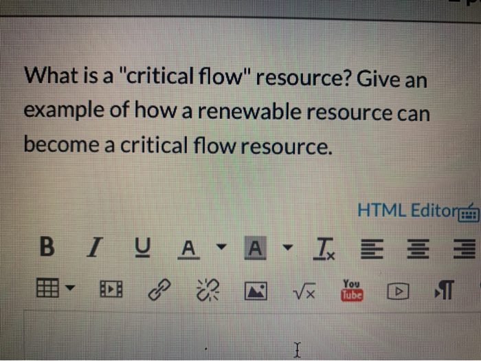 Solved What is a "critical flow" resource? Give an example | Chegg.com