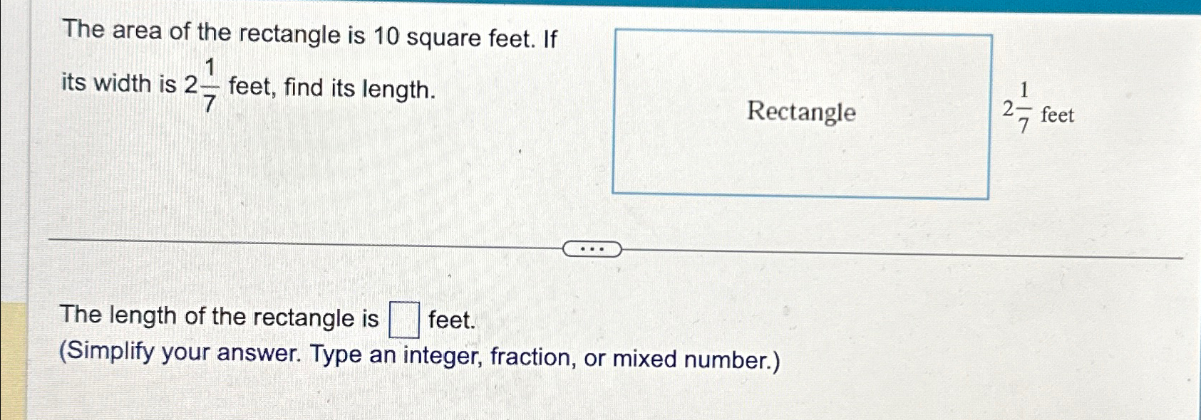Solved The area of the rectangle is 10 ﻿square feet. If its | Chegg.com