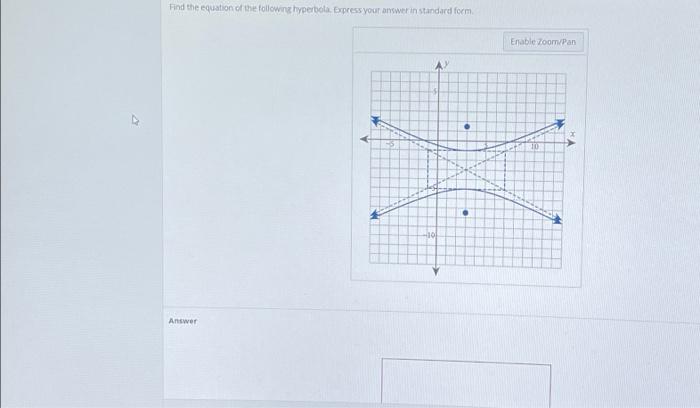 Solved Find the equation of the following hyperbola. Express | Chegg.com