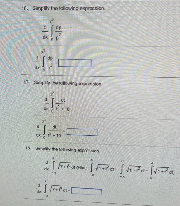 Solved 16. Simplify the following expression. | Chegg.com