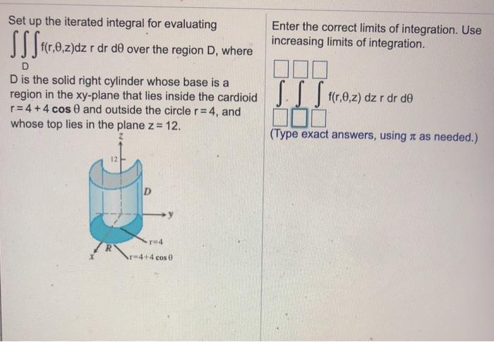 Solved Set up the iterated integral for evaluating SS | Chegg.com