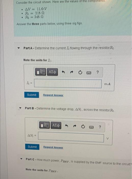 Solved Consider the circuit shown. Here are the yalues of | Chegg.com