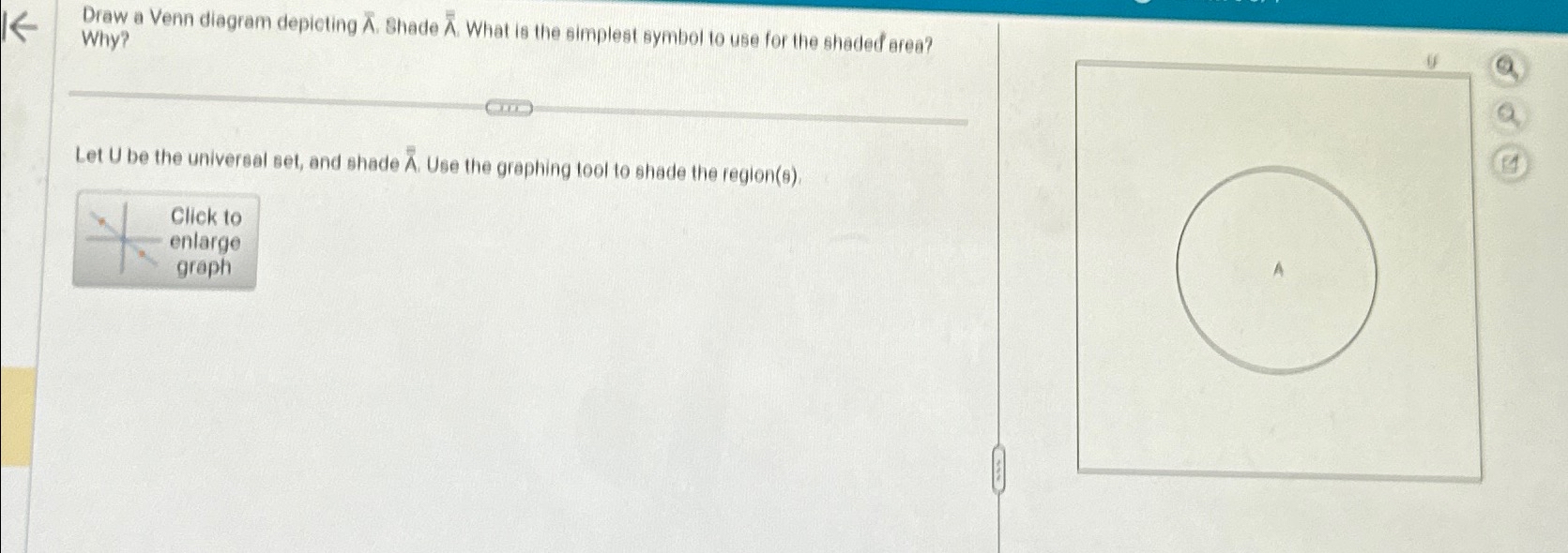 Solved Draw a Venn diagram depieting ?bar (A). ﻿shade | Chegg.com