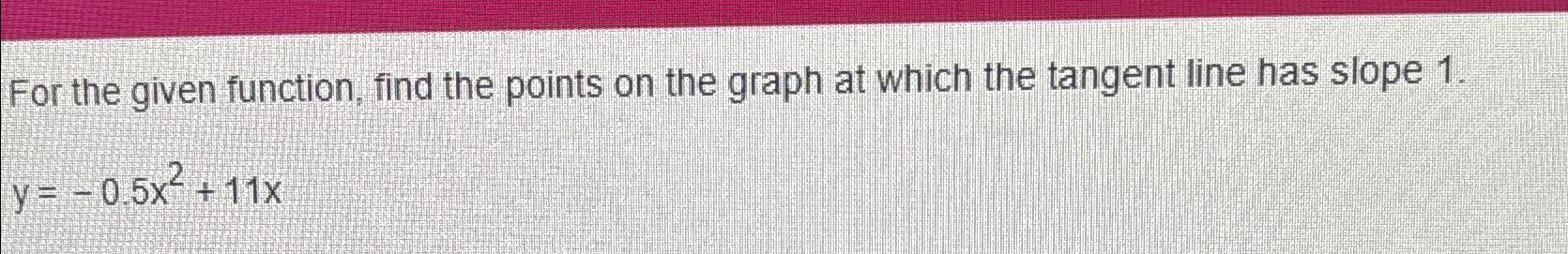 Solved For the given function, find the points on the graph | Chegg.com