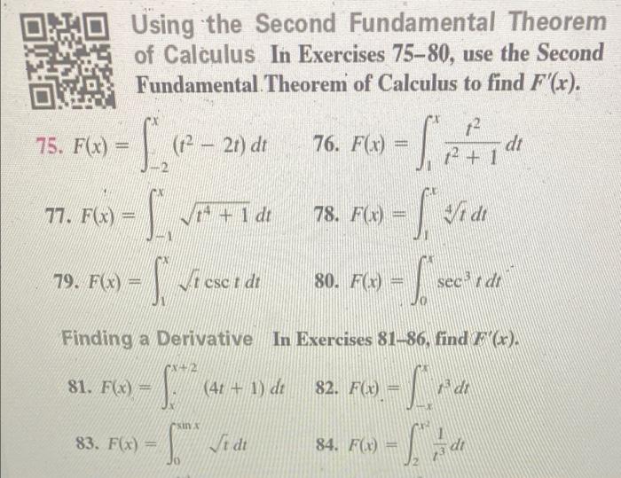 Solved Using the Second Fundamental Theorem of Calculus In | Chegg.com