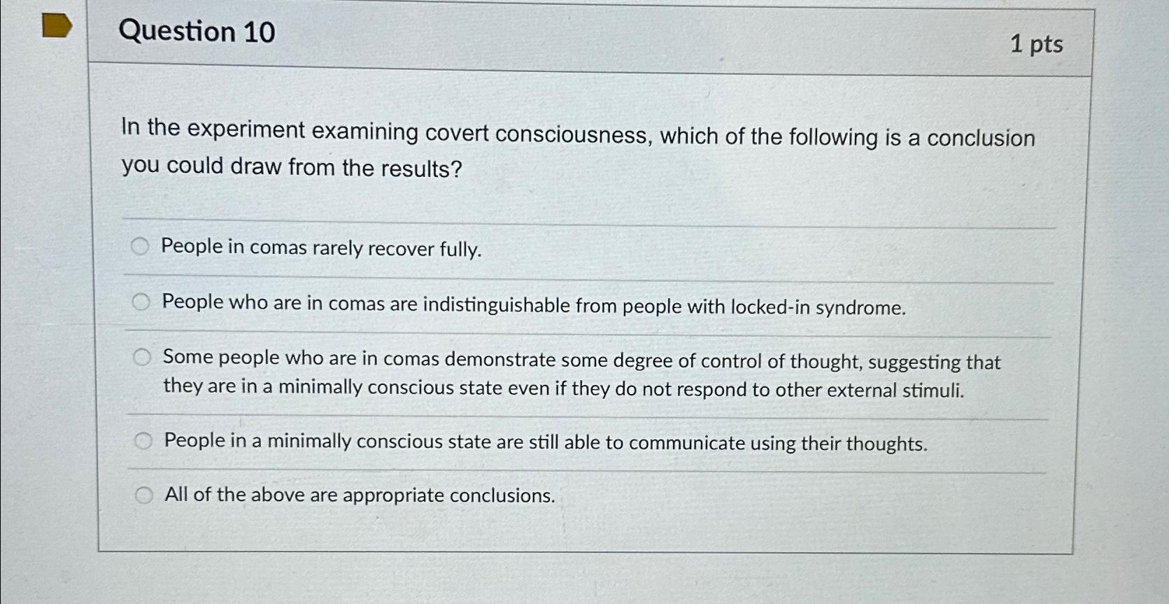 Solved Question 101 ﻿ptsIn the experiment examining covert | Chegg.com