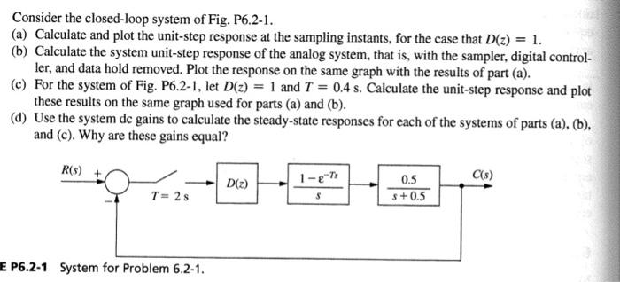 Solved Consider the closed-loop system of Fig. P6.2-1. (a) | Chegg.com