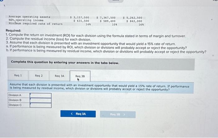 Solved Required: 1. Compute the return on investment (ROI) | Chegg.com
