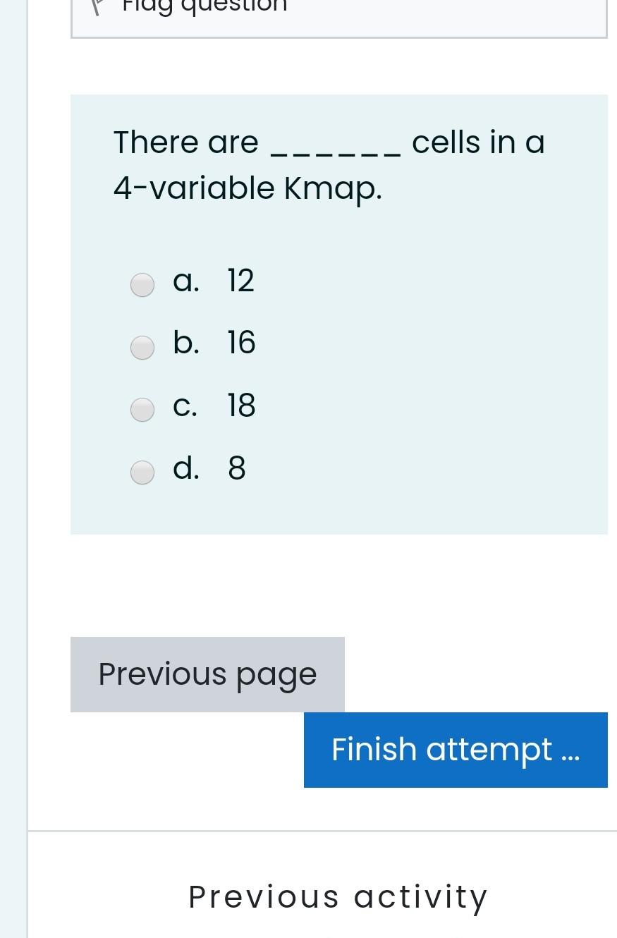 Solved cells in a There are 4-variable Kmap. g. 12 b. 16 C. | Chegg.com