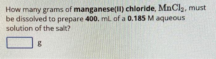 Solved How many mL of a 0.125 M aqueous solution of zinc | Chegg.com