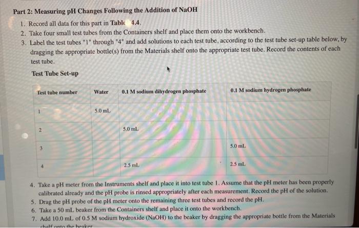 Experiment 2: The Phosphate Buffer System art 1: | Chegg.com