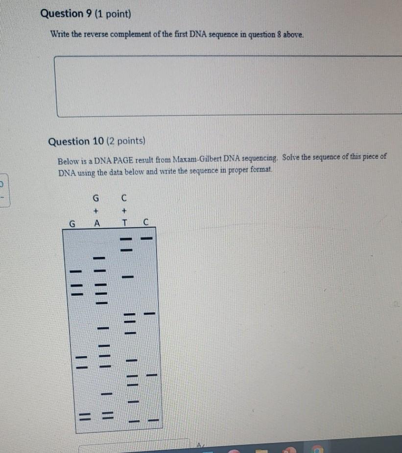 Solved Question 9 (1 point) Write the reverse complement of | Chegg.com