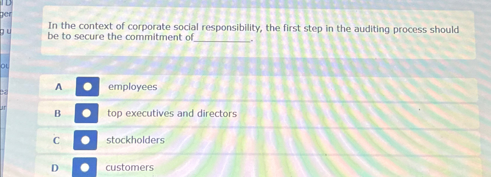 Solved In the context of corporate social responsibility, | Chegg.com