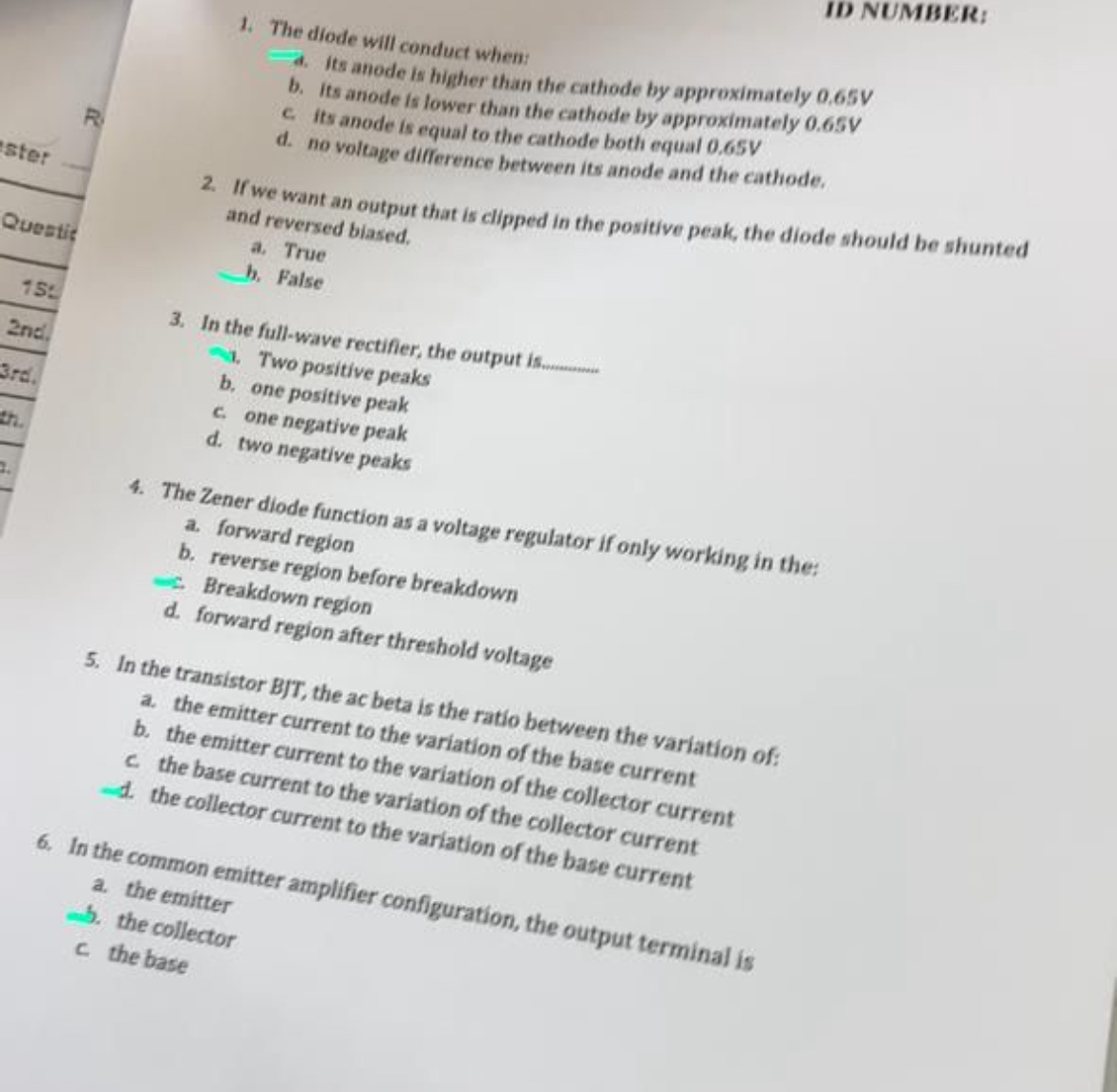 Solved ID NUMBER:The diode will conduct whend. ﻿Its anode is | Chegg.com