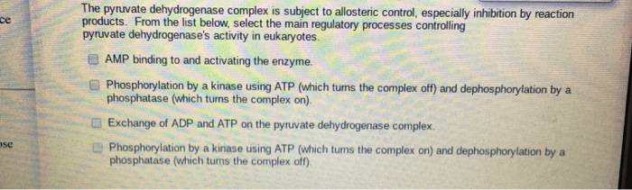 Solved The pyruvate dehydrogenase complex is subject to | Chegg.com