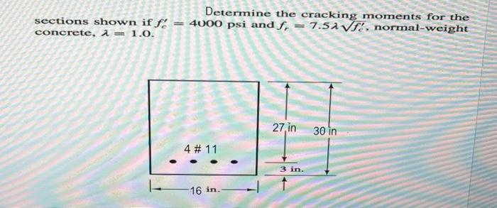 Solved Determine the cracking moments for the sections shown | Chegg.com