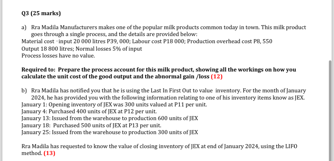 Solved a) ﻿Rra Madila Manufacturers makes one of the popular | Chegg.com