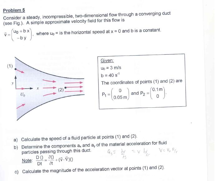 Solved Consider a steady, incompressible, two-dimensional | Chegg.com