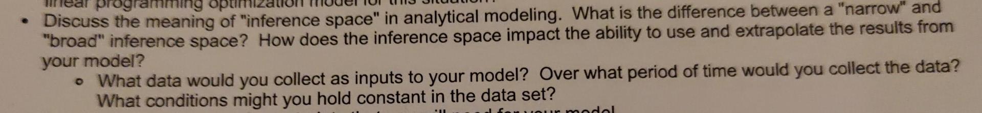 Solved ramming op Discuss the meaning of "inference space" | Chegg.com