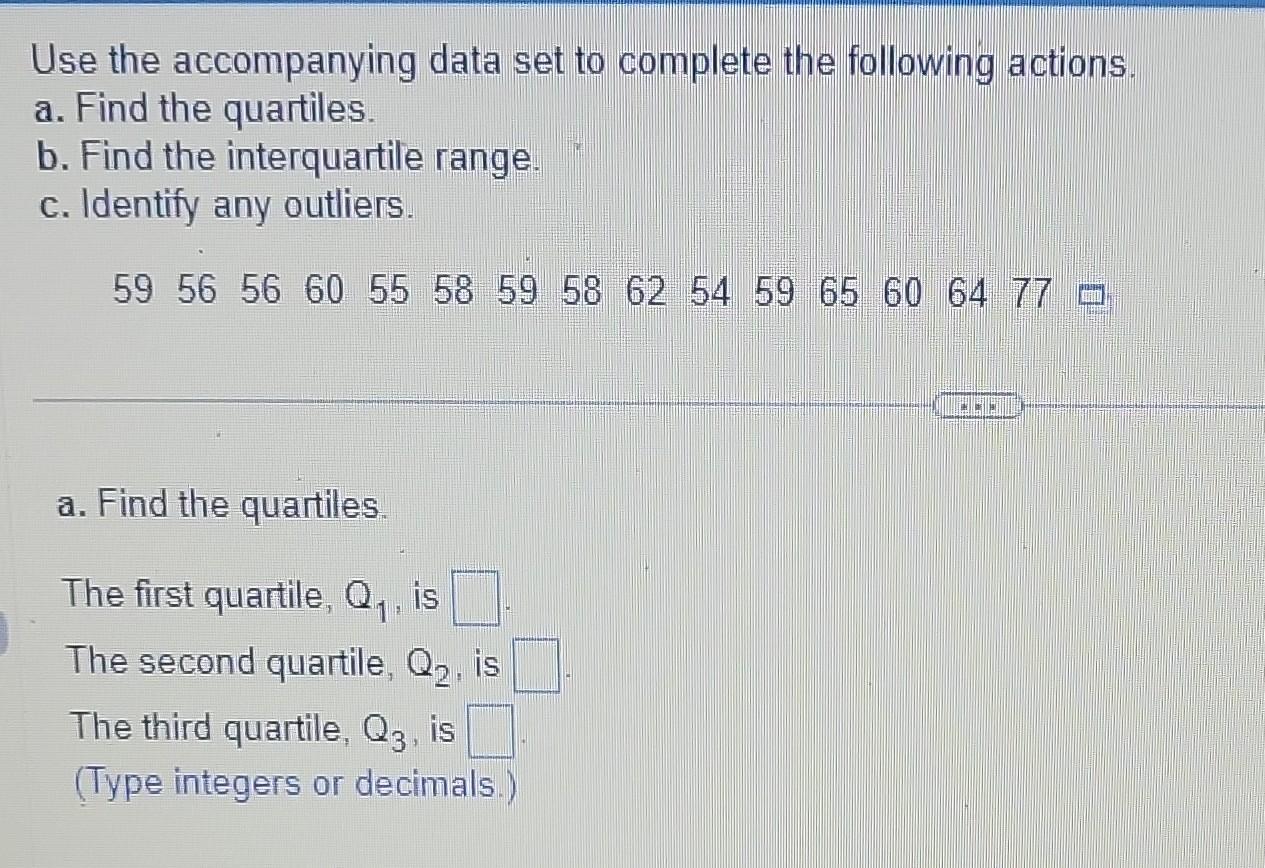 Solved Use the accompanying data set to complete the | Chegg.com