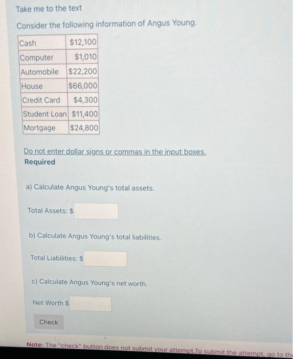 Solved Take me to the text Consider the following | Chegg.com