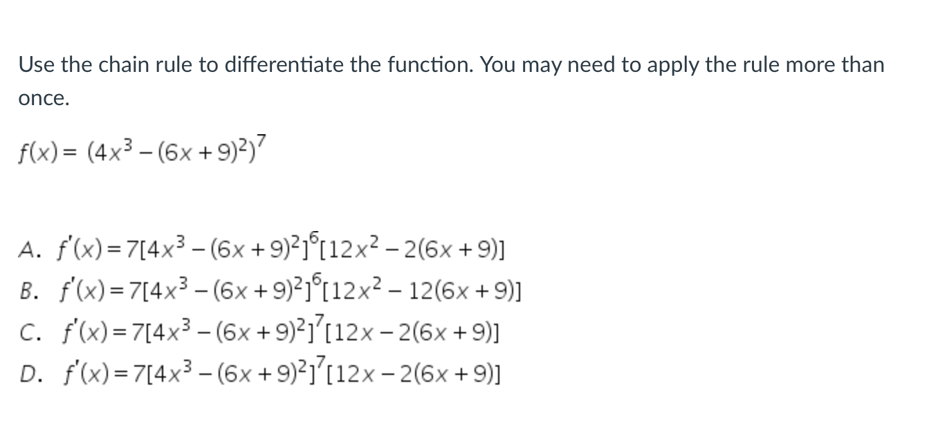 Solved Use the chain rule to differentiate the function. You | Chegg.com