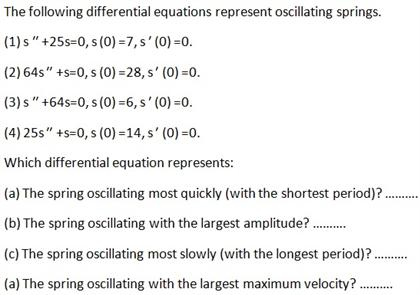 Solved The following differential equations represent | Chegg.com