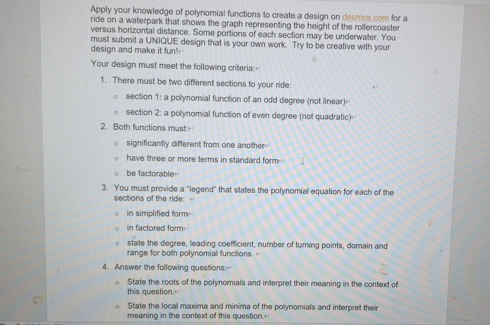 Solved Apply your knowledge of polynomial functions to | Chegg.com