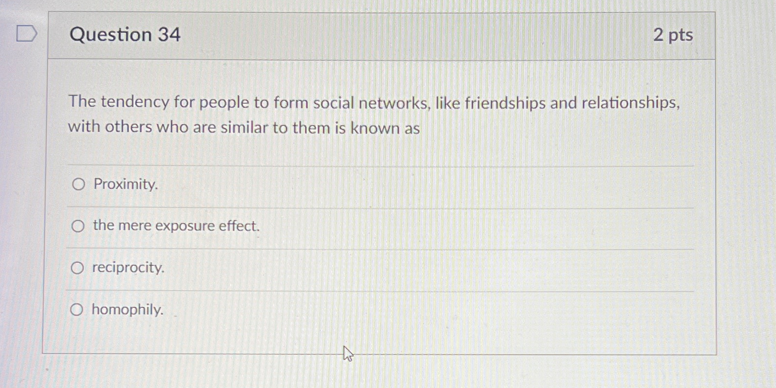 Solved Question 342 ﻿ptsThe tendency for people to form | Chegg.com