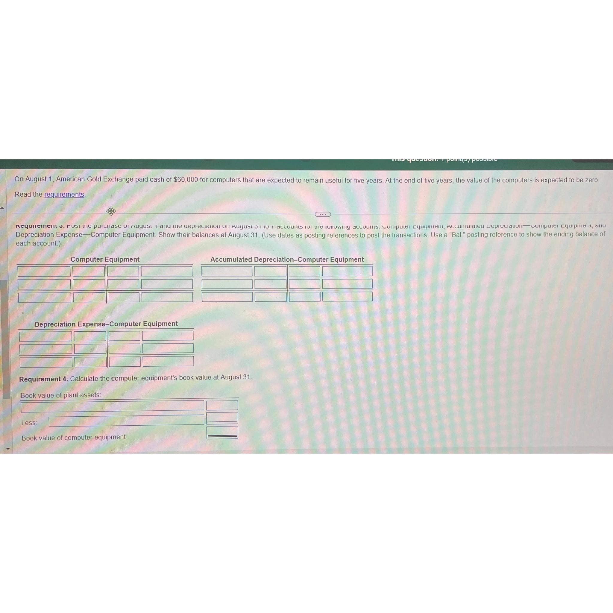 Solved Read the requirements. each account.)Computer | Chegg.com