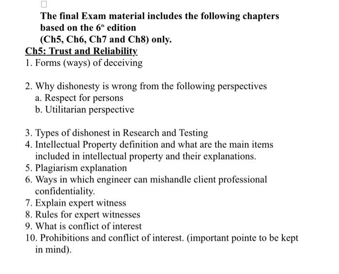 Solved It's an engineering ethics course I wish you solve | Chegg.com