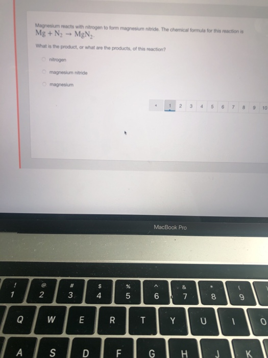 Solved Magnesium reacts with nitrogen to form magnesium | Chegg.com