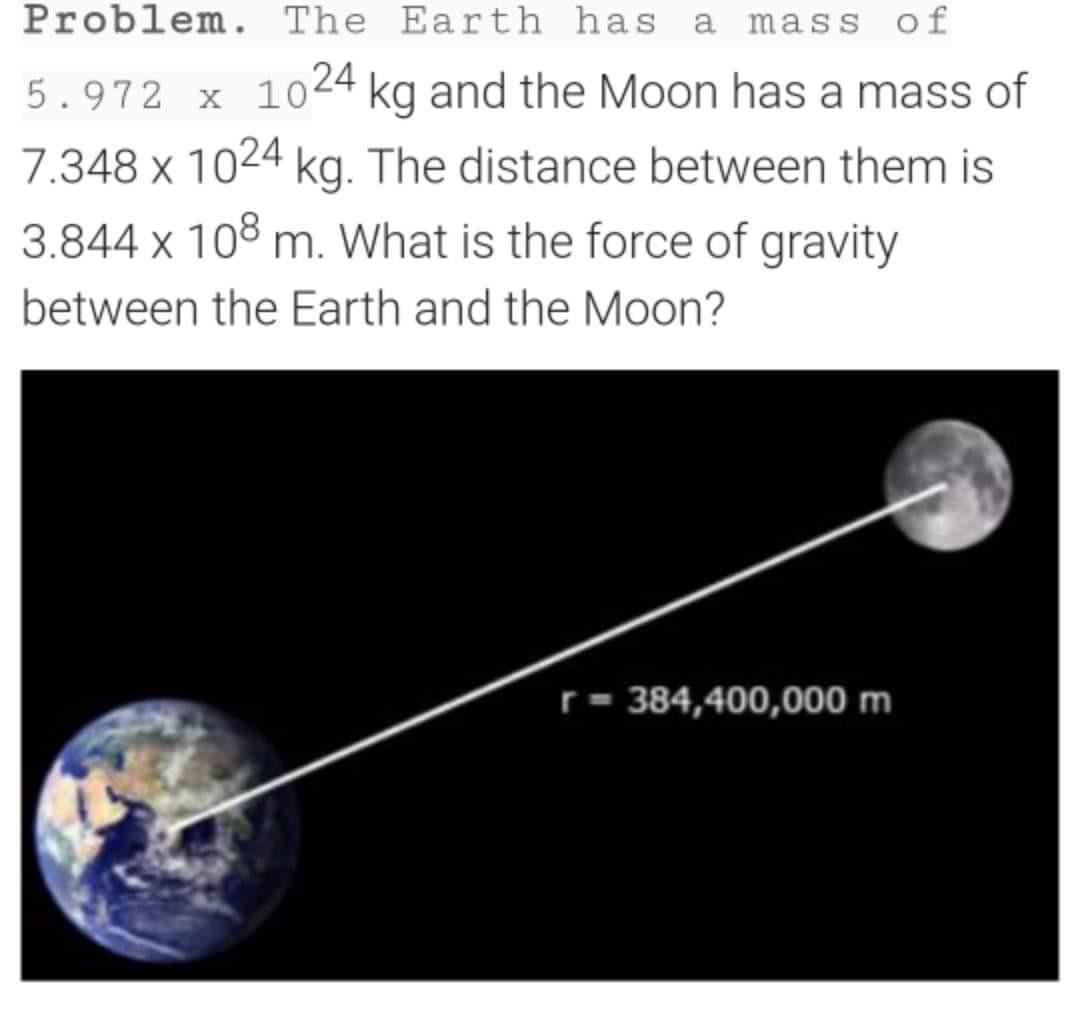 Solved Problem. The Earth has a mass of 5.972 x 1024 kg and | Chegg.com