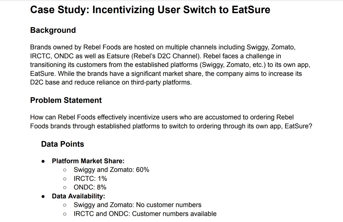 Solved Case Study: Incentivizing User Switch to | Chegg.com Solved Case Study: Incentivizing User Switch to | Chegg.com