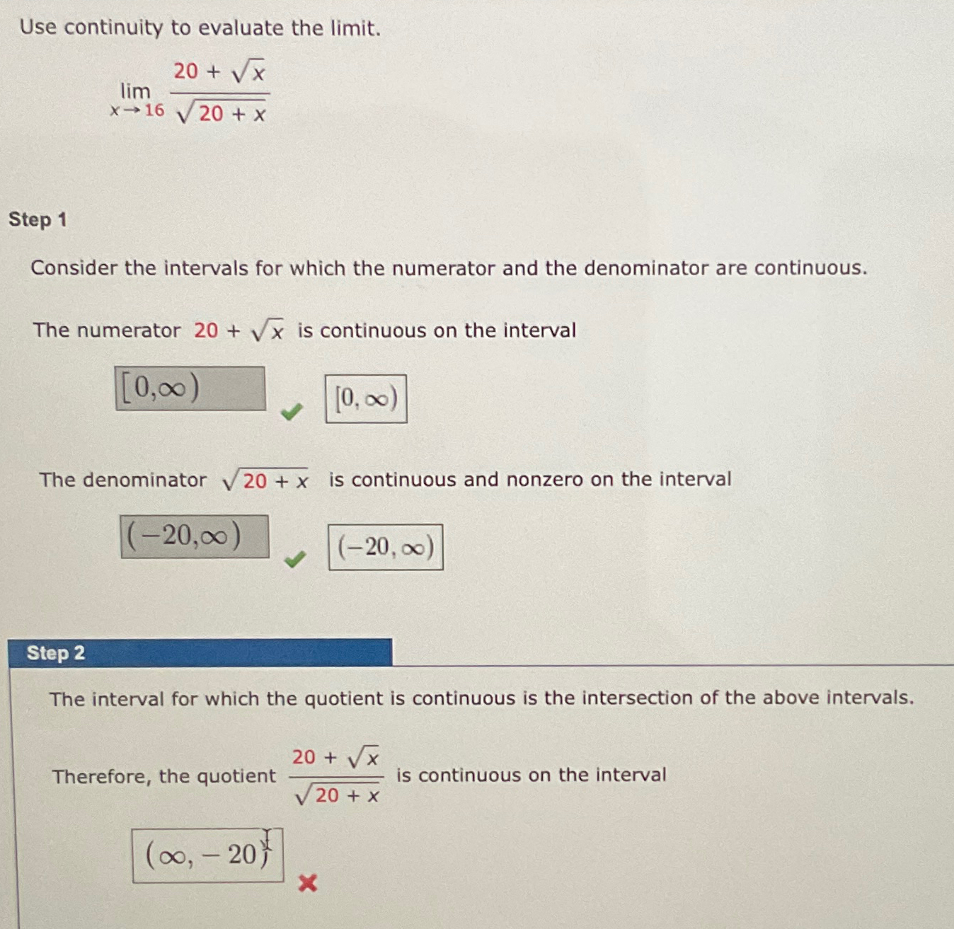 Solved Use continuity to evaluate the | Chegg.com