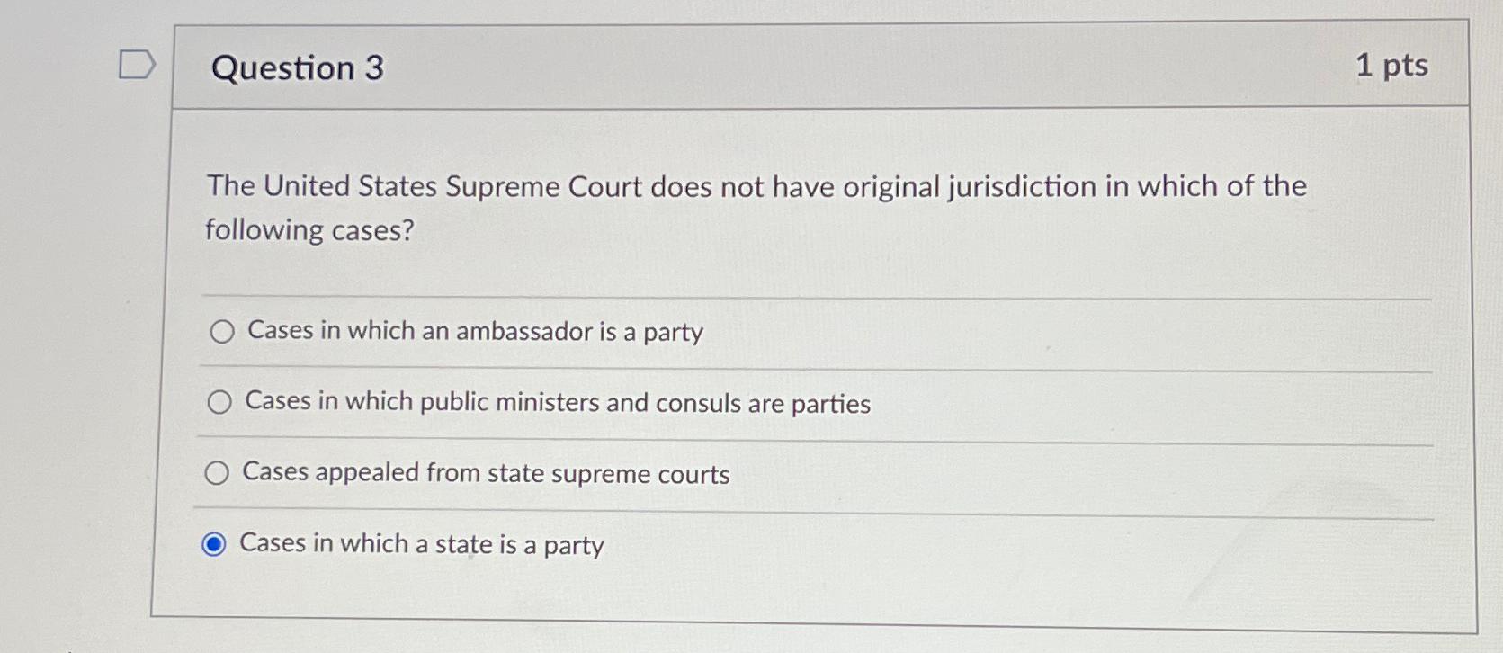 Solved Question 31 ﻿ptsThe United States Supreme Court does | Chegg.com