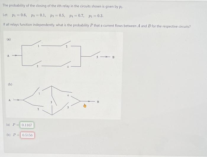 Solved The probability of the closing of the ith relay in | Chegg.com