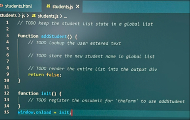 Solved JavaScript (beginners course). ﻿Create a student | Chegg.com