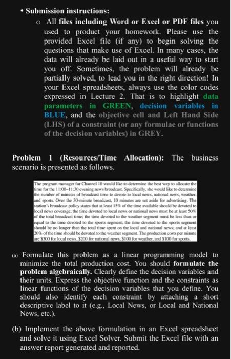 Solved Formulate this problem as a linear programming model | Chegg.com Solved Formulate this problem as a linear programming model | Chegg.com