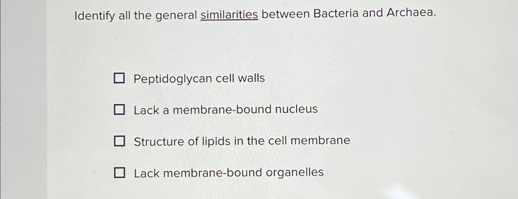 Solved Identify all the general similarities between | Chegg.com