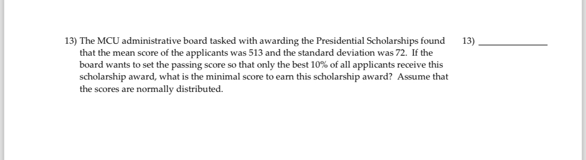 Solved The MCU administrative board tasked with awarding the | Chegg.com