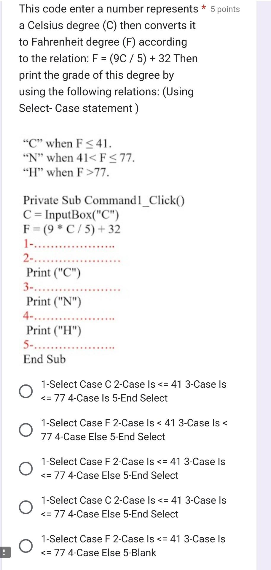Solved This code enter a number represents * 5 points a | Chegg.com