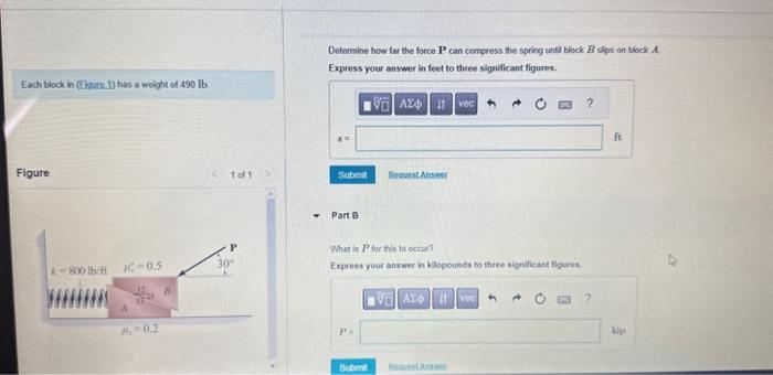 Solved Dotermine how Lar the force P can compress the spring | Chegg.com