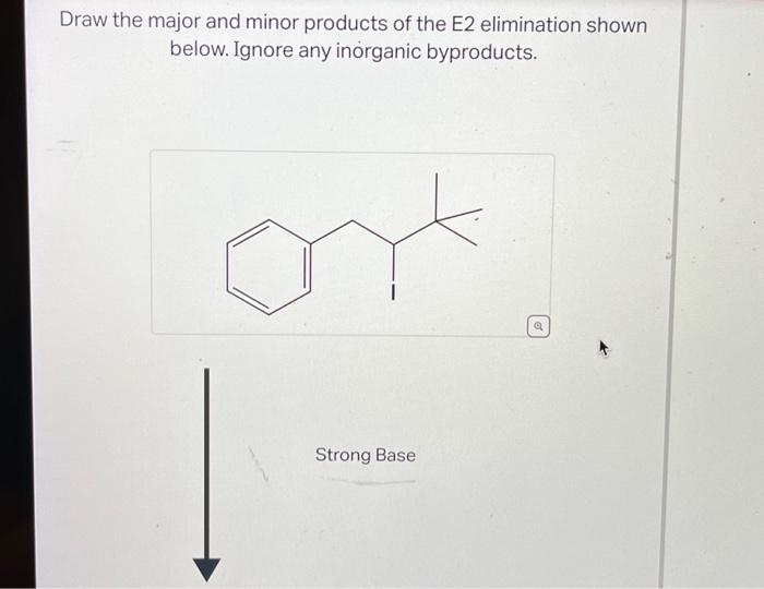 Solved Draw the major and minor products of the E2 | Chegg.com